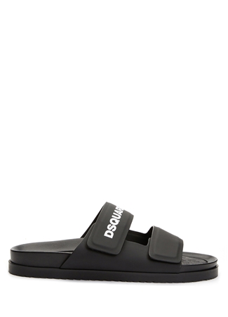 Dsquared2 Erkek Siyah Logolu Deri Terlik 4 Eu Dsquared2 Erkek Siyah Logolu Deri Terlik 4 Eu