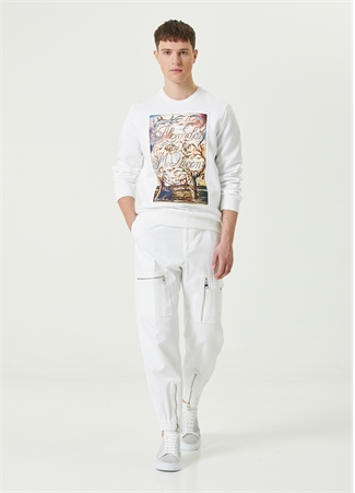 Alexander McQueen Erkek Beyaz Paçaları Fermuarlı Jogger Kargo Pantolon 52 IT Alexander McQueen Erkek Beyaz Paçaları Fermuarlı Jogger Kargo Pantolon 52 IT