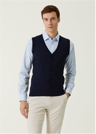 Palzileri Lab Erkek Lacivert V Yaka Yelek 46 IT