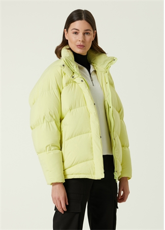 Kenzo Kadın Sarı Kapüşonlu Logolu Puff Mont S EU Kenzo Kadın Sarı Kapüşonlu Logolu Puff Mont S EU