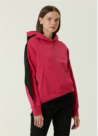 Moncler Kadın Pembe Siyah Kapüşonlu Logolu Sweatshirt XS EU Moncler Kadın Pembe Siyah Kapüşonlu Logolu Sweatshirt XS EU