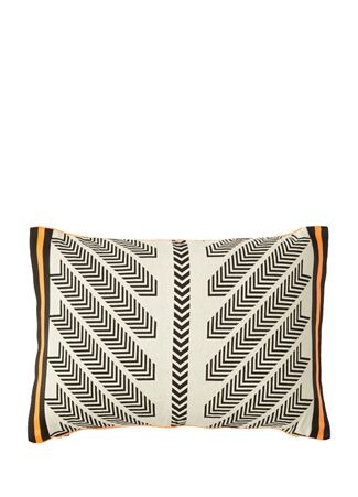 Devotion Desenli Dekoratif Yastık Kılıfı Siyah