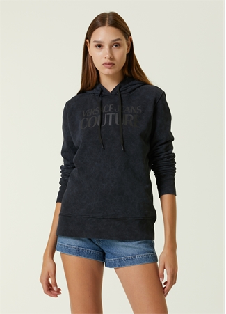 Versace Jeans Couture Kadın Antrasit Kapüşonlu Logolu Sweatshirt Gri S EU Versace Jeans Couture Kadın Antrasit Kapüşonlu Logolu Sweatshirt Gri S EU