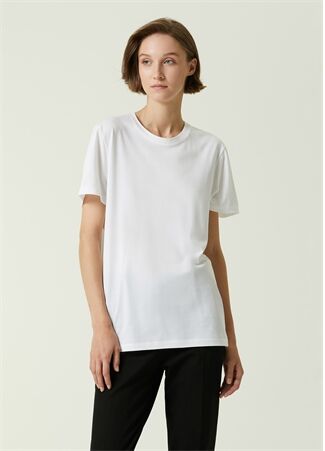 Joseph Kadın Beyaz Bisiklet Yaka T-shirt S EU