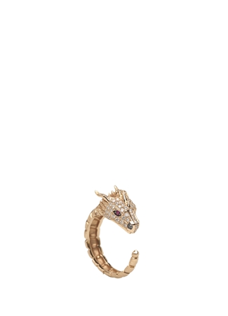 Collection-Selda Jewellery Kadın Dragon Başı Pembe Safir Altın Rengi Yüzük EU Collection-Selda Jewellery Kadın Dragon Başı Pembe Safir Altın Rengi Yüzük EU