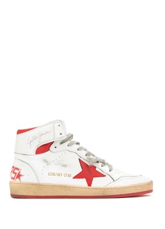 Golden Goose Kadın Sky Star Kırmızı Beyaz Deri Sneaker 36 EU Golden Goose Kadın Sky Star Kırmızı Beyaz Deri Sneaker 36 EU