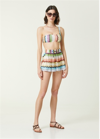 Missoni Kadın Renkli Zikzak Desenli Şort 38 It Missoni Kadın Renkli Zikzak Desenli Şort 38 It