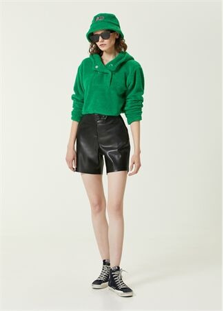 Qollanchi Kadın Marry Siyah Deri Şort 34 EU