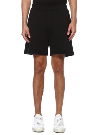 Dsquared2 Erkek Siyah Kontrast Logo Detaylı Bermuda S EU