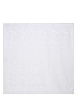 Valentino Garavani Kadın Beyaz Logolu İpek Şal EU