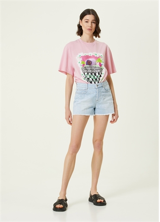 Stella Mccartney Kadın Mavi Denim Şort 25 Us Stella Mccartney Kadın Mavi Denim Şort 25 Us