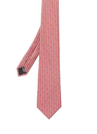 Lanvin Erkek Kırmızı Mikro Desenli İpek Kravat Eu