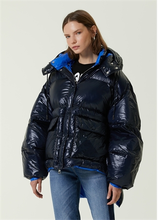 Alexander McQueen Kadın Lacivert Kapüşonlu Puff Mont 42 IT Alexander McQueen Kadın Lacivert Kapüşonlu Puff Mont 42 IT