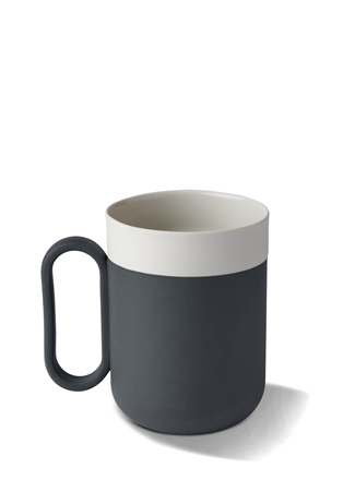 Esma Dereboy Kapsül Büyük Boy Siyah Fildişi Seramik Kupa