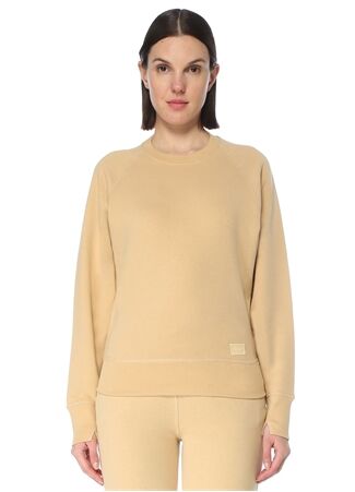 Rag&Bone Kadın Bej Bisiklet Yaka Logolu Sweatshirt XS EU