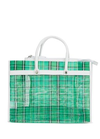 Tepito Bags Kadın Yeşil Çizgili Alışveriş Çantası EU Tepito Bags Kadın Yeşil Çizgili Alışveriş Çantası EU