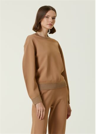 Stella McCartney Kadın Camel Bisiklet Yaka Kazak Kahverengi 42 IT