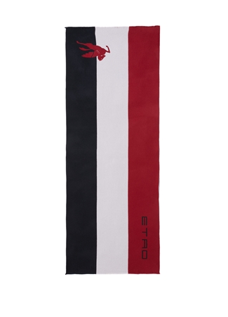 Etro Kadın Colorblocked Logo Detaylı Yün Atkı Siyah EU Etro Kadın Colorblocked Logo Detaylı Yün Atkı Siyah EU