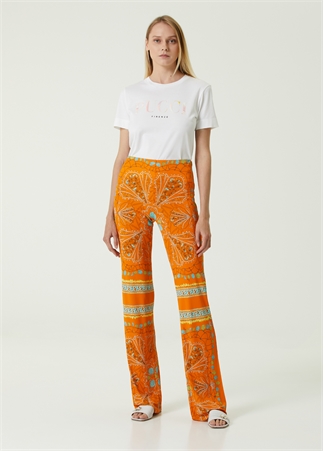 Emilio Pucci Kadın Turuncu Desenli Pantolon 44 It Emilio Pucci Kadın Turuncu Desenli Pantolon 44 It
