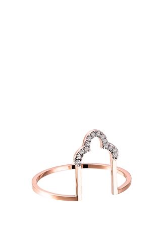 Her Story Kadın Taş Detaylı Rose Altın Rengi Yüzük Kırmızı EU