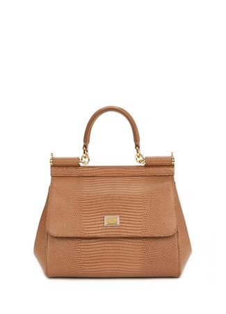 Dolce&Gabbana Kadın Sicily Bej Deri Çanta EU Dolce&Gabbana Kadın Sicily Bej Deri Çanta EU