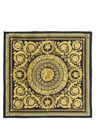 Versace Kadın Siyah Gold İpek Fular EU
