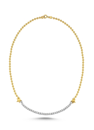 Mers Kadın Yıldız Detaylı Gümüş Rengi Su Yolu Kolye EU