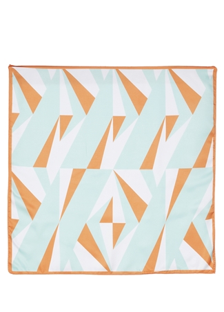 Beymen Kadın Turkuaz Turuncu Geometrik Desenli Fular EU Beymen Kadın Turkuaz Turuncu Geometrik Desenli Fular EU