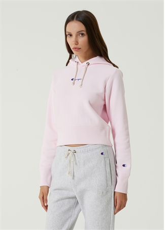 Champion Kadın Pembe Kapüşonlu Crop Sweatshirt L EU Champion Kadın Pembe Kapüşonlu Crop Sweatshirt L EU