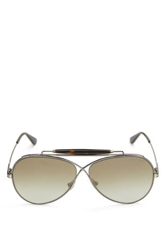 Tom Ford Pilot Stil Çerçeve Detaylı Güneş Gözlüğü Gri 60 EU