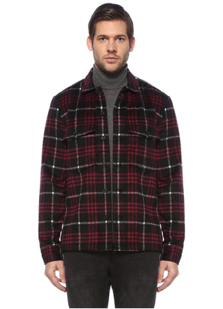 Allsaints Erkek Berthold Kırmızı Siyah Ekoseli Gömlek Bordo XS EU Allsaints Erkek Berthold Kırmızı Siyah Ekoseli Gömlek Bordo XS EU