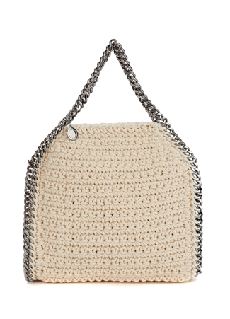 Stella McCartney Kadın Falabella Mini Ekru Örgü Dokulu Omuz Çantası Bej EU Stella McCartney Kadın Falabella Mini Ekru Örgü Dokulu Omuz Çantası Bej EU