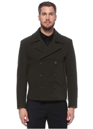 Academia Erkek Haki Kruvaze Yün Mont 44 IT