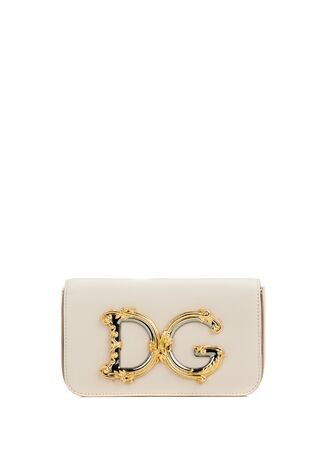 Dolce&Gabbana Kadın DG Girl Altın Rengi Deri Omuz Çantası Pembe EU Dolce&Gabbana Kadın DG Girl Altın Rengi Deri Omuz Çantası Pembe EU