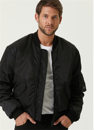 Dolce&Gabbana Erkek Siyah Dik Yaka Bomber Mont 44 IT