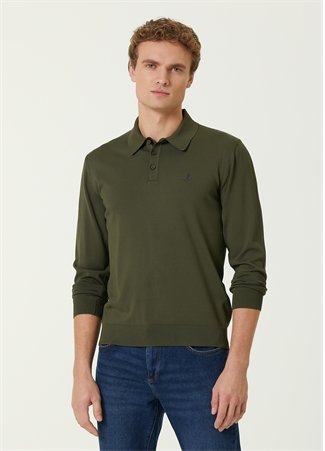 Beymen Club Erkek Haki Polo Yaka Kuş Logolu Triko S