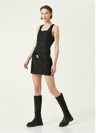 Misbhv Kadın Siyah Jakarlı Beli Kemerli Mini Elbise XS EU Misbhv Kadın Siyah Jakarlı Beli Kemerli Mini Elbise XS EU