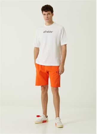 Off-White Erkek Turuncu Logolu Bermuda S EU Off-White Erkek Turuncu Logolu Bermuda S EU