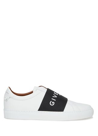 Givenchy Kadın Beyaz Siyah Logo Bantlı Deri Sneaker 38 EU