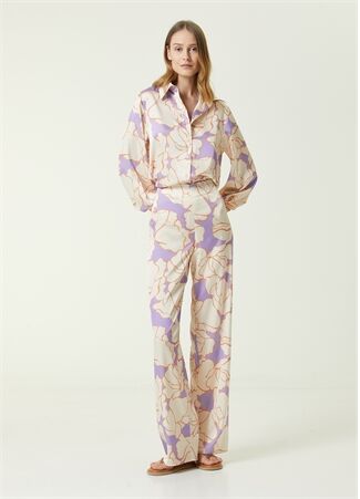 Alexis Kadın Willows Relaxed Fit Lila Çiçekli Pantolon Mor S EU