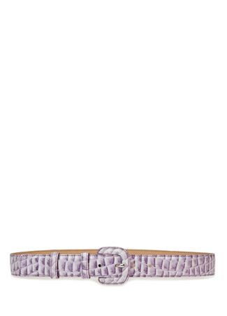 Beymen Club Kadın Lila Krokodil Dokulu Deri Kemer Mor 80