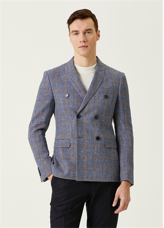 Palzileri Lab Erkek Mavi Desenli Ceket 50 IT Palzileri Lab Erkek Mavi Desenli Ceket 50 IT