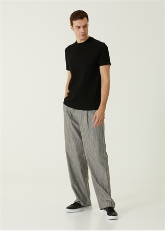 Emporio Armani Erkek Gri Lazer Kesim Detaylı Yün Saten Pantolon 50 IT Emporio Armani Erkek Gri Lazer Kesim Detaylı Yün Saten Pantolon 50 IT