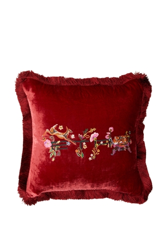 Etro Home Kırmızı Etnik Desenli 45x45 cm Dekoratif Yastık Etro Home Kırmızı Etnik Desenli 45x45 cm Dekoratif Yastık