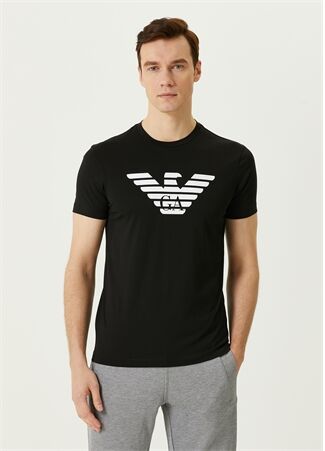 Emporio Armani Erkek Siyah Logo Detaylı T-shirt S EU