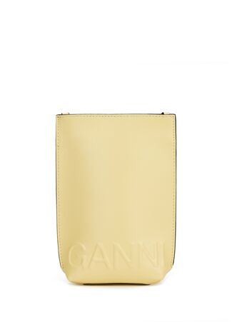 Ganni Kadın Sarı Logo Dokulu Çanta EU