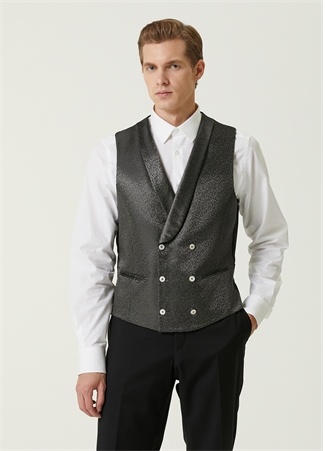 Palzileri Lab Erkek Koyu Gri Jakarlı Kruvaze Yelek 50 IT