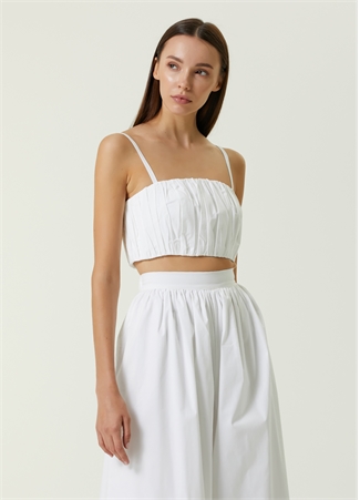 Tove Studio Kadın Ekru Büzgülü Crop Bluz Bej 38 FR Tove Studio Kadın Ekru Büzgülü Crop Bluz Bej 38 FR