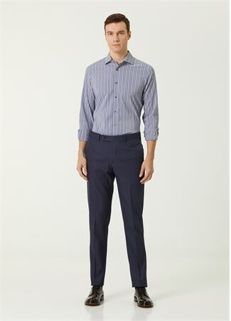 Pal Zileri Erkek Lacivert Dar Paça Pantolon 54 IT