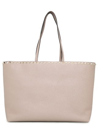 Valentino Garavani Kadın Rockstud Bej Deri Omuz Çantası Pembe EU Valentino Garavani Kadın Rockstud Bej Deri Omuz Çantası Pembe EU